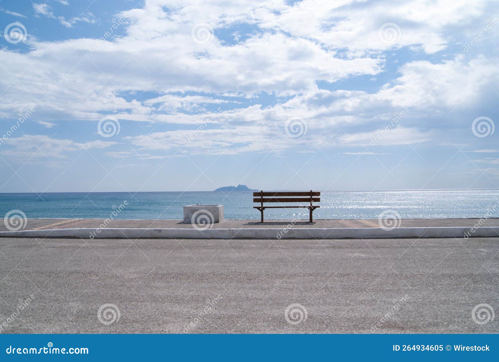 Beautiful View of a Bench in the Beach Near the Ocean Stock Image ...