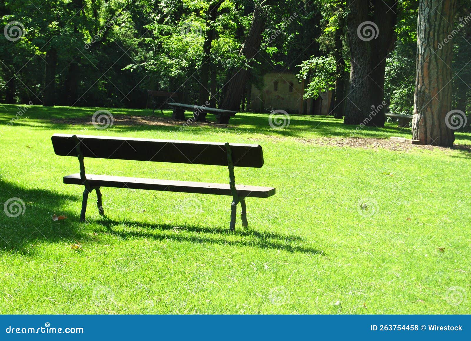 Beautiful View of a Bench in the Park Stock Photo - Image of travel ...