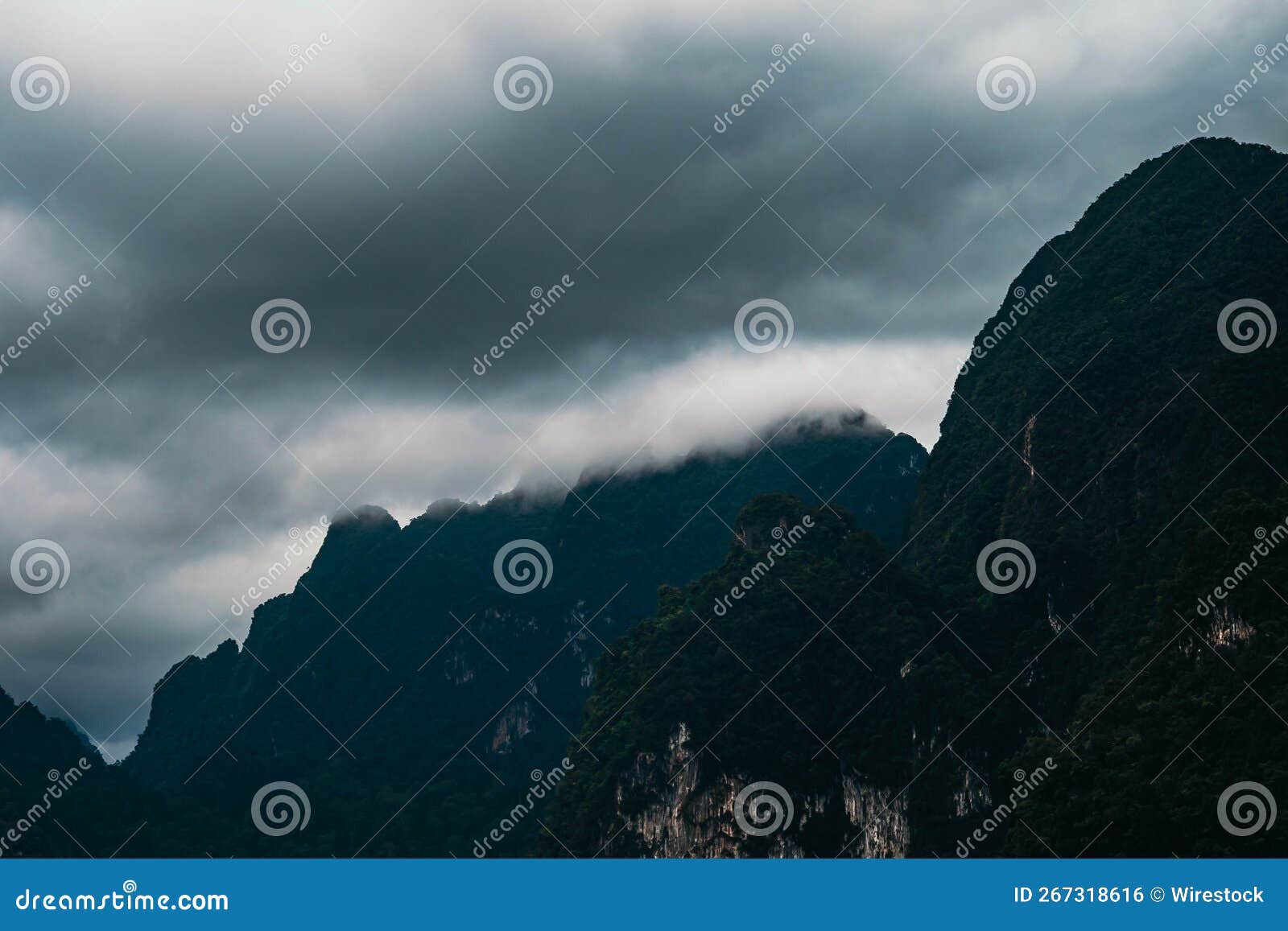 Beautiful View of a Big Fluffy Cloud Over the Mountain Range Stock ...