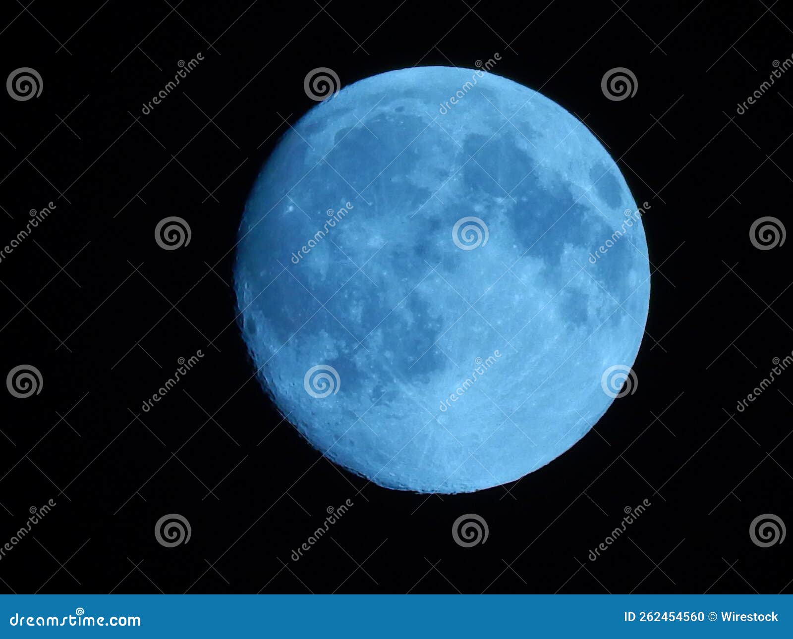 Beautiful View of the Blue Moon in a Dark Sky Stock Photo - Image of ...