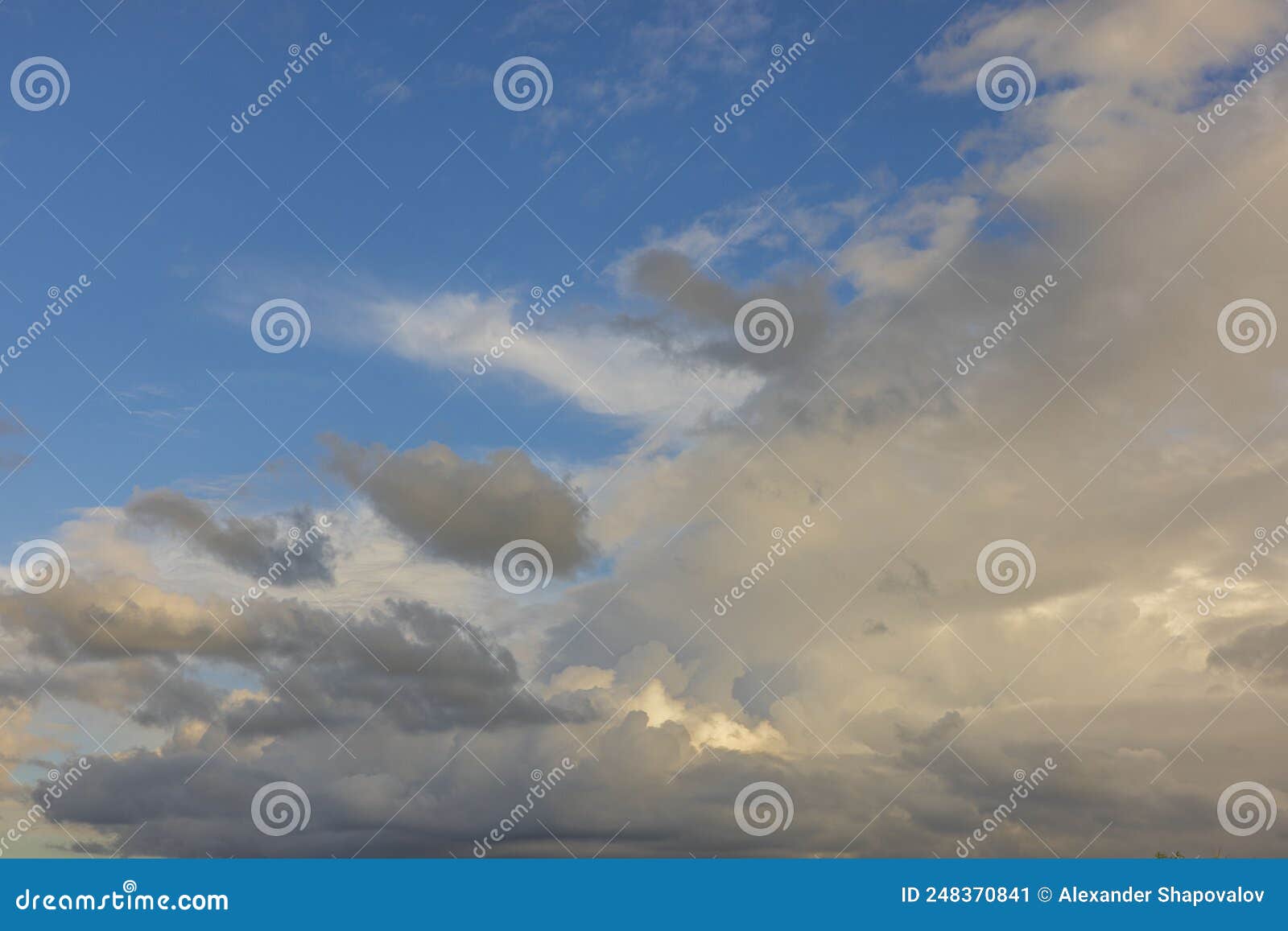 Beautiful View of Blue Sky with Thunder Clouds Stock Image - Image of ...
