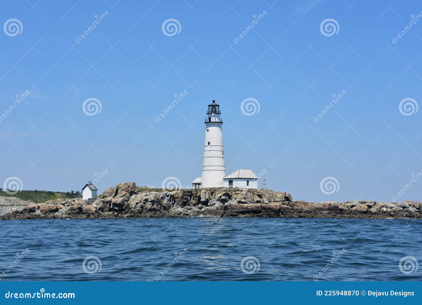 Beautiful View of Boston Light on a Summer Day Stock Photo - Image of ...