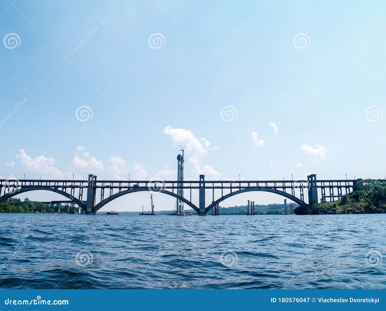 Beautiful View of the Bridge from the Surface of the Water. Stock Image ...