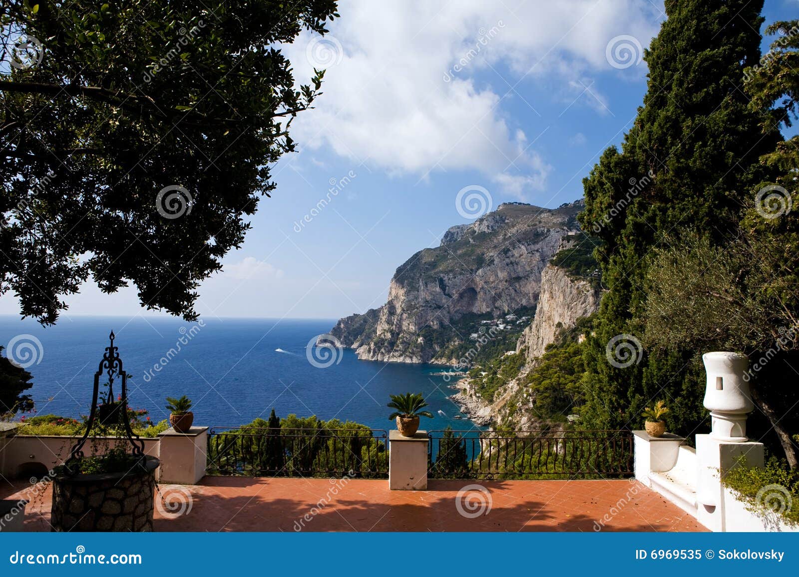 Beautiful View of Capri Island from Terrace Stock Image - Image of ...