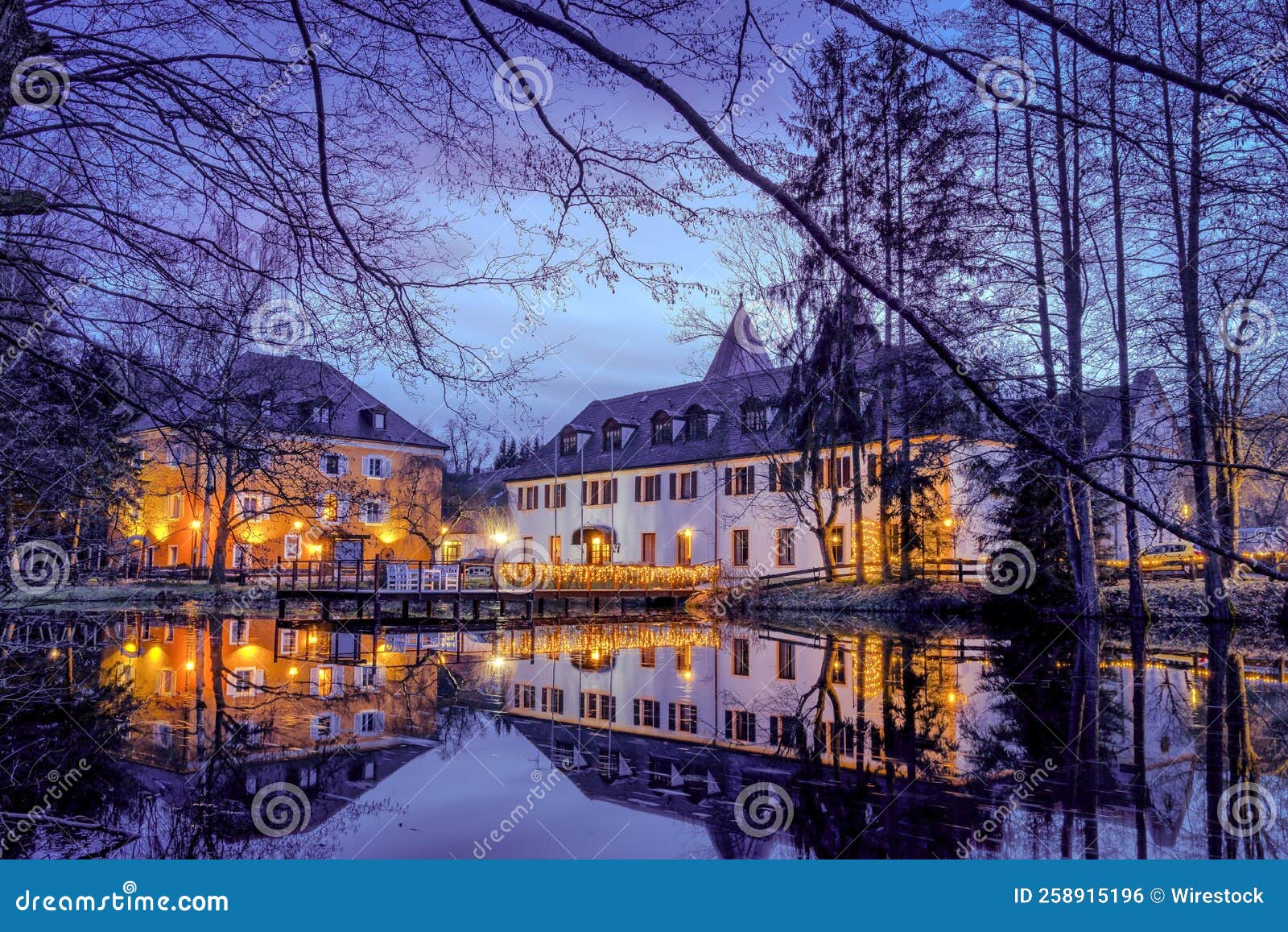 Beautiful View of the Castle with Reflection in the Water Stock Photo ...