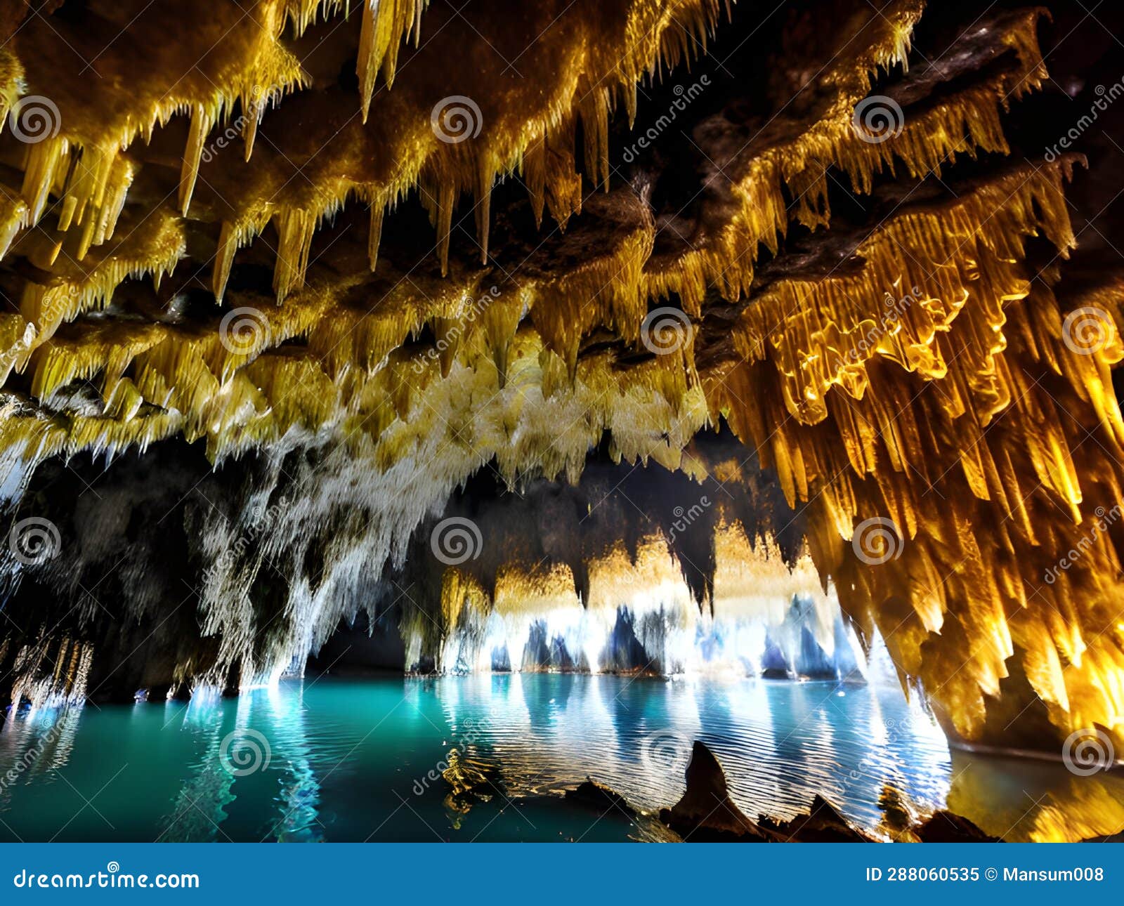 Beautiful View in the Cave, Ai Generated Stock Illustration ...