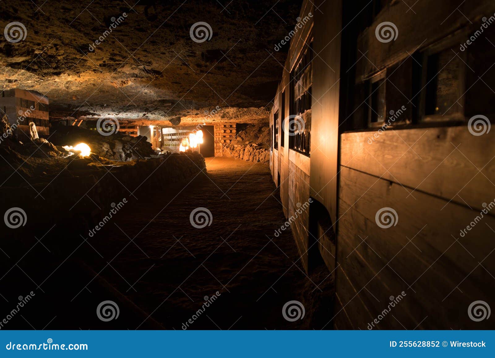 Beautiful View of a Cave with Lightning at Night Stock Photo - Image of ...