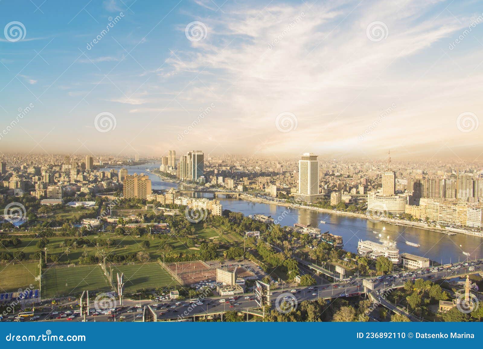 Beautiful View of the Center of Cairo from the Cairo Tower in Cairo ...