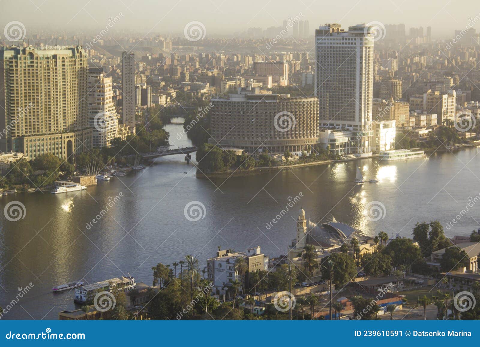 Beautiful View of the Center of Cairo from the Cairo Tower in Cairo ...