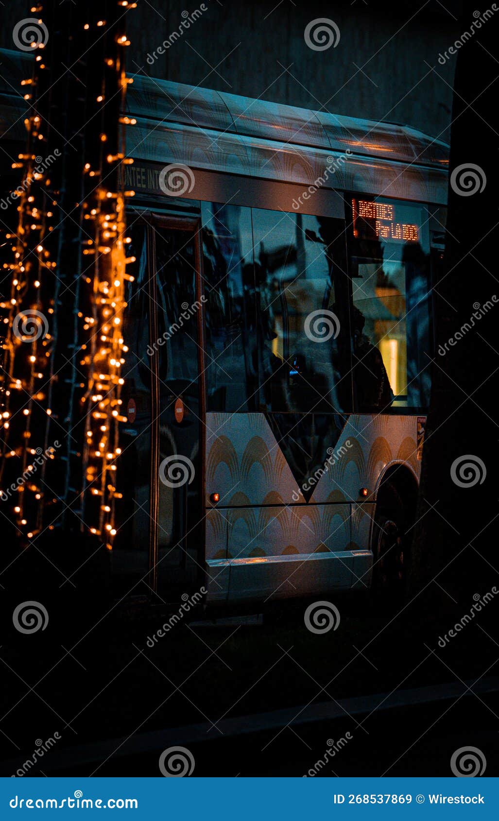 Beautiful View of City Bus at Night Editorial Stock Image - Image of ...