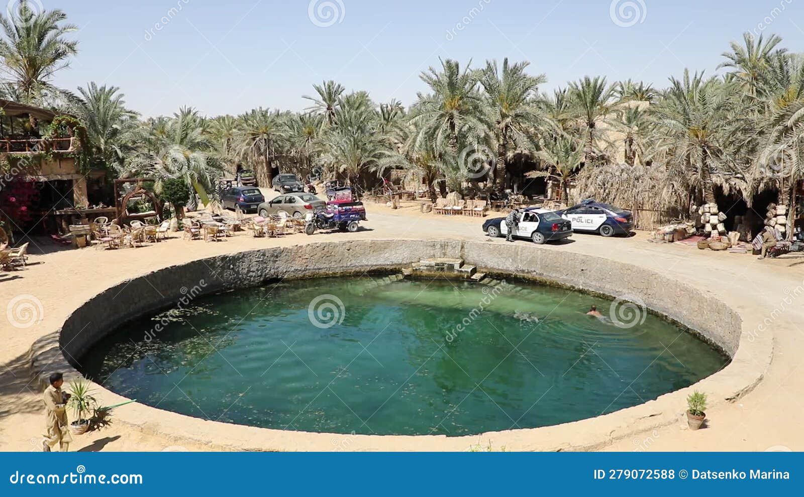 Beautiful View of Cleopatra Spring in Siwa Oasis Stock Footage - Video ...