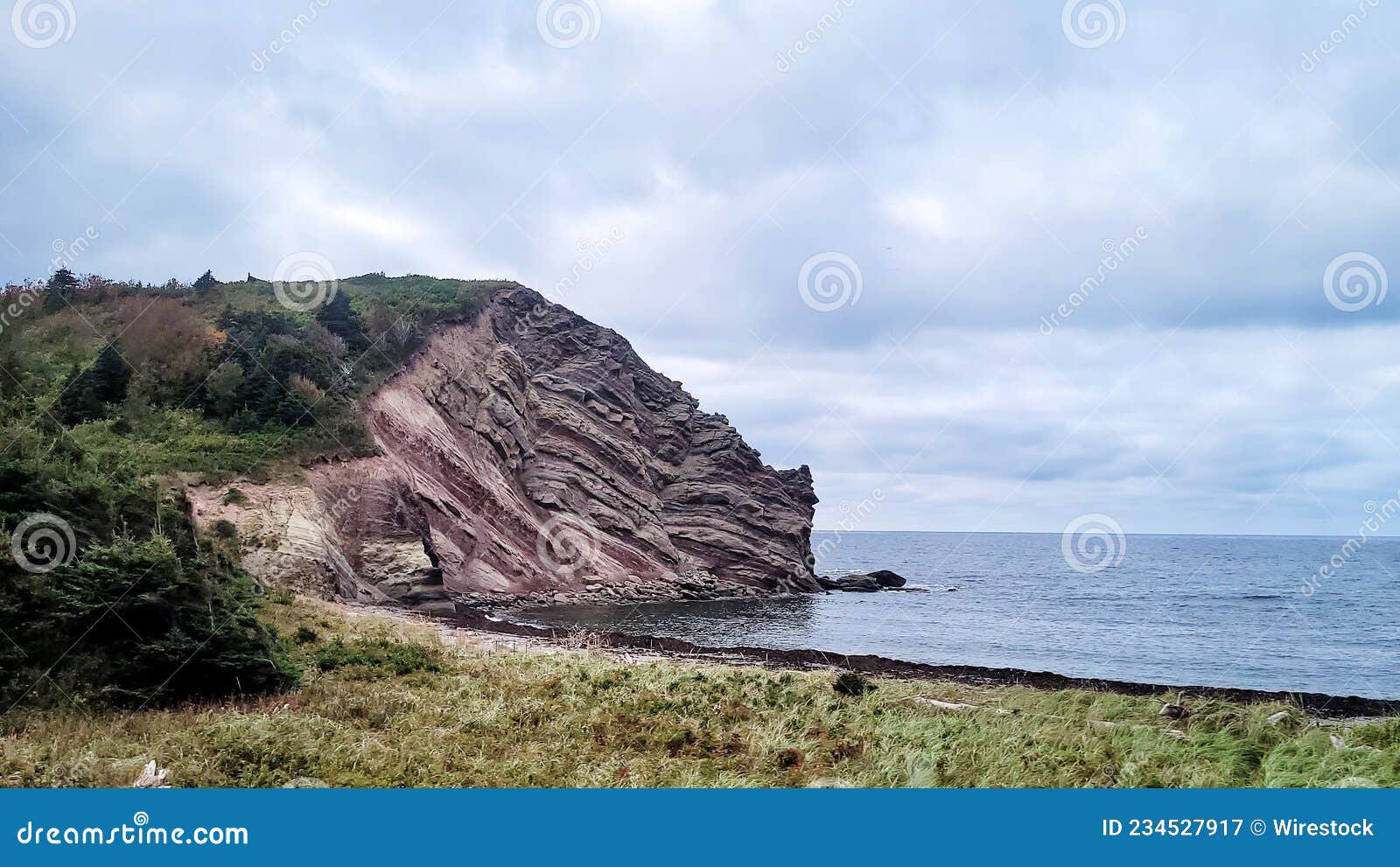 Beautiful View of the Cliffs and Beach. Cape Breton, Canada Stock Image ...