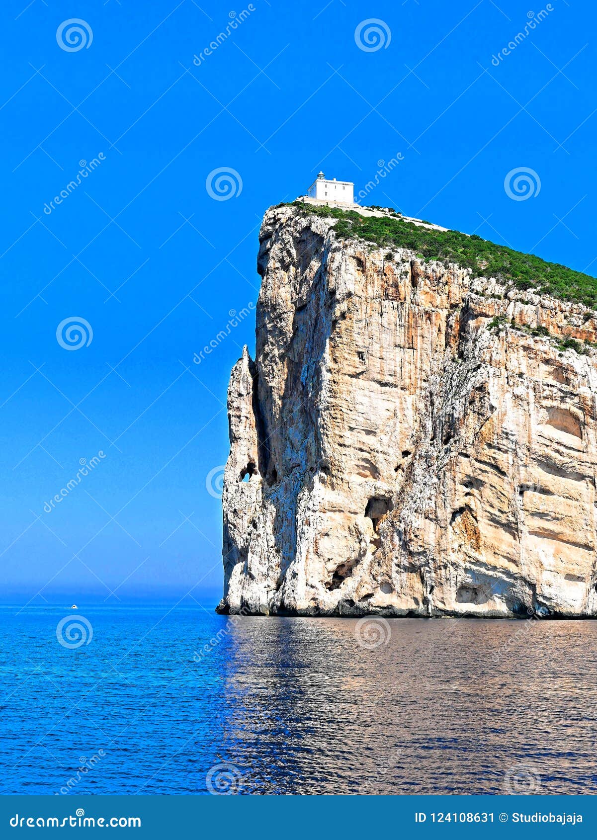 A Beautiful View of the Cliffs with the Lighthouse Capo Caccia ...