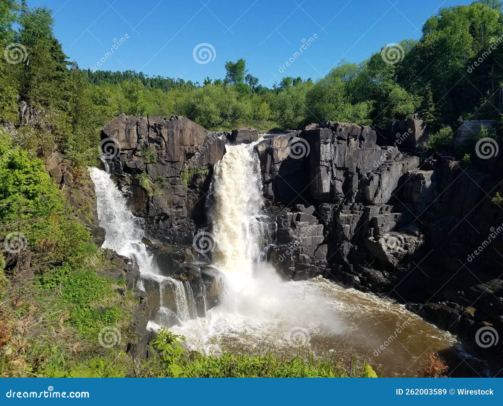 Beautiful View of Cliffs and Waterfalls in Thunder Bay, Canada Stock ...