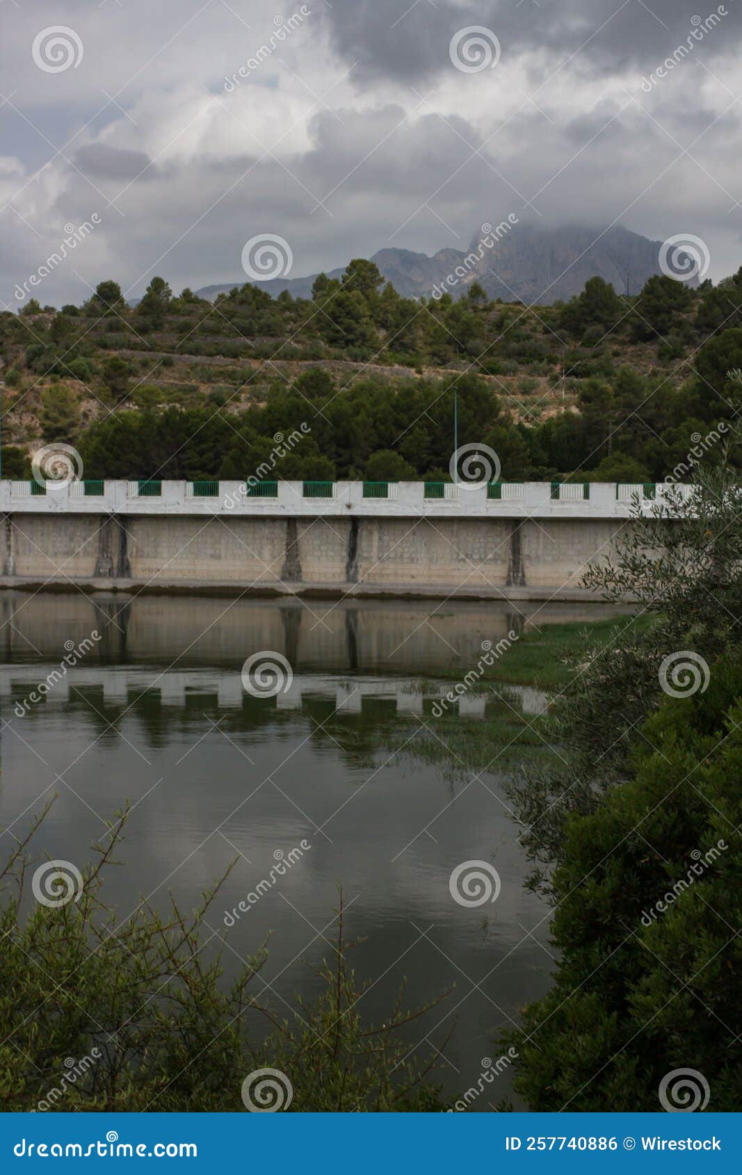 Beautiful View of a Dam Surrounded by Green Nature Stock Photo - Image ...