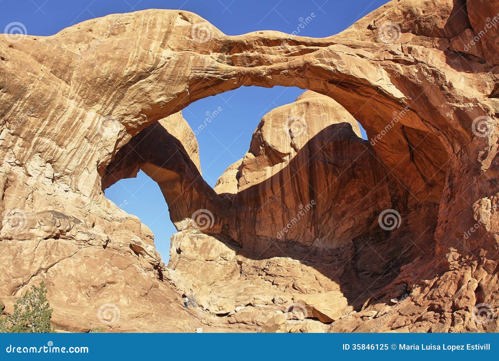 The Beautiful View of Double Arch Stock Image - Image of horizontal ...