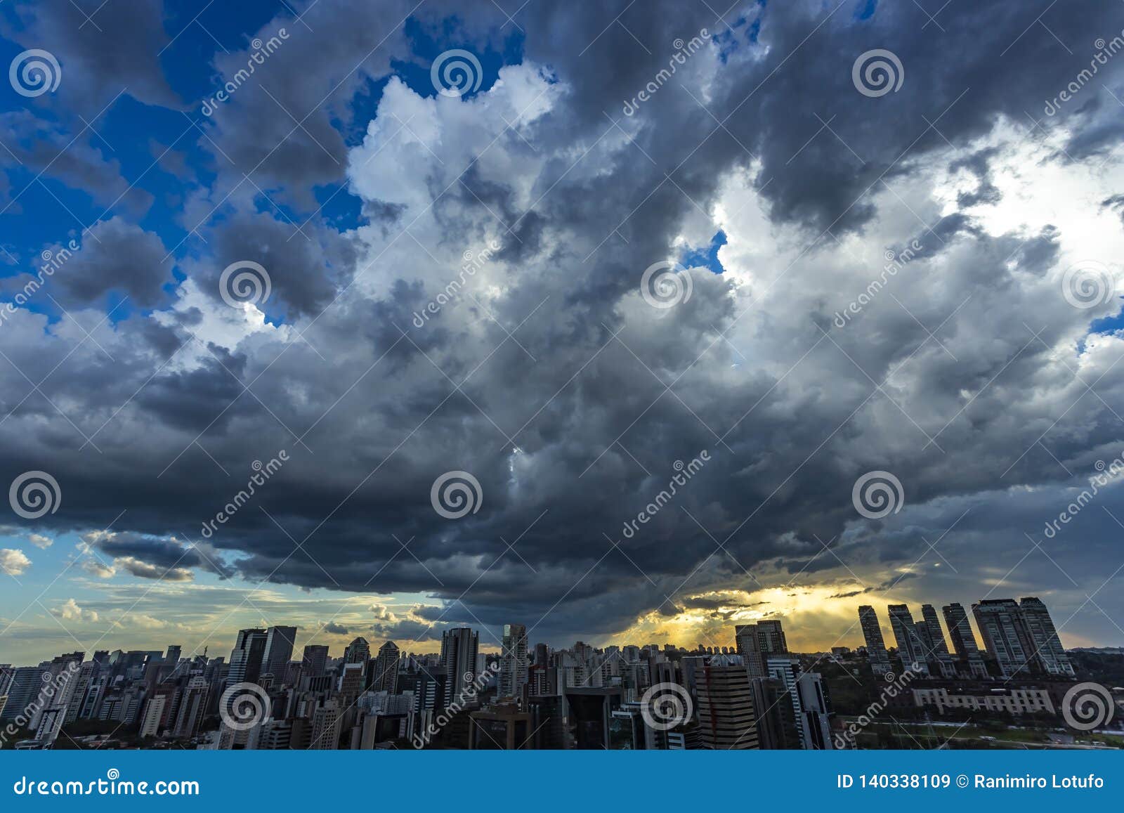 Beautiful View of Dramatic Dark Stormy Sky. the Rain is Coming Soon ...