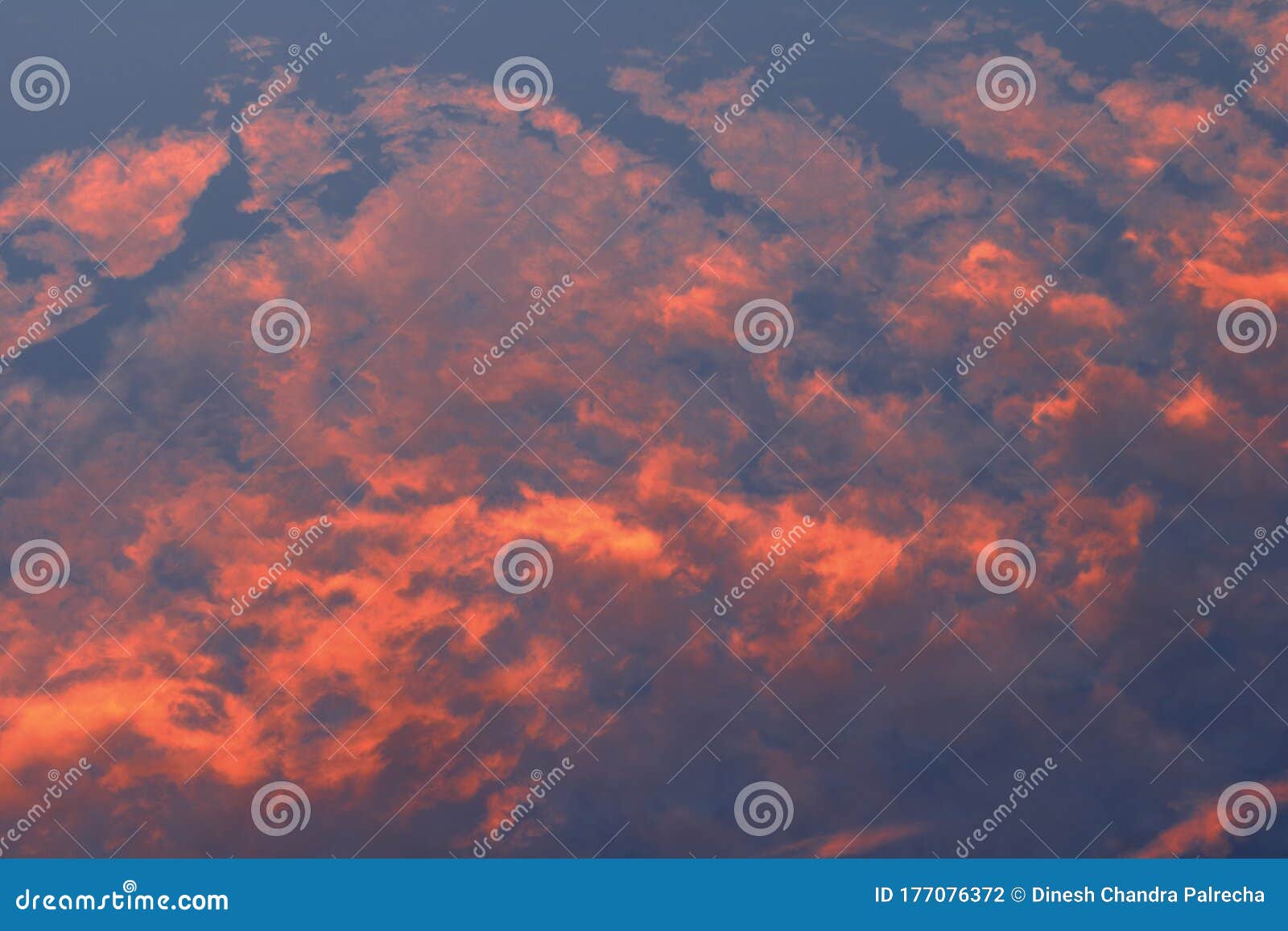 Dramatic Red Fire In The Sky Clouds. Natural, Nature, Background Stock ...