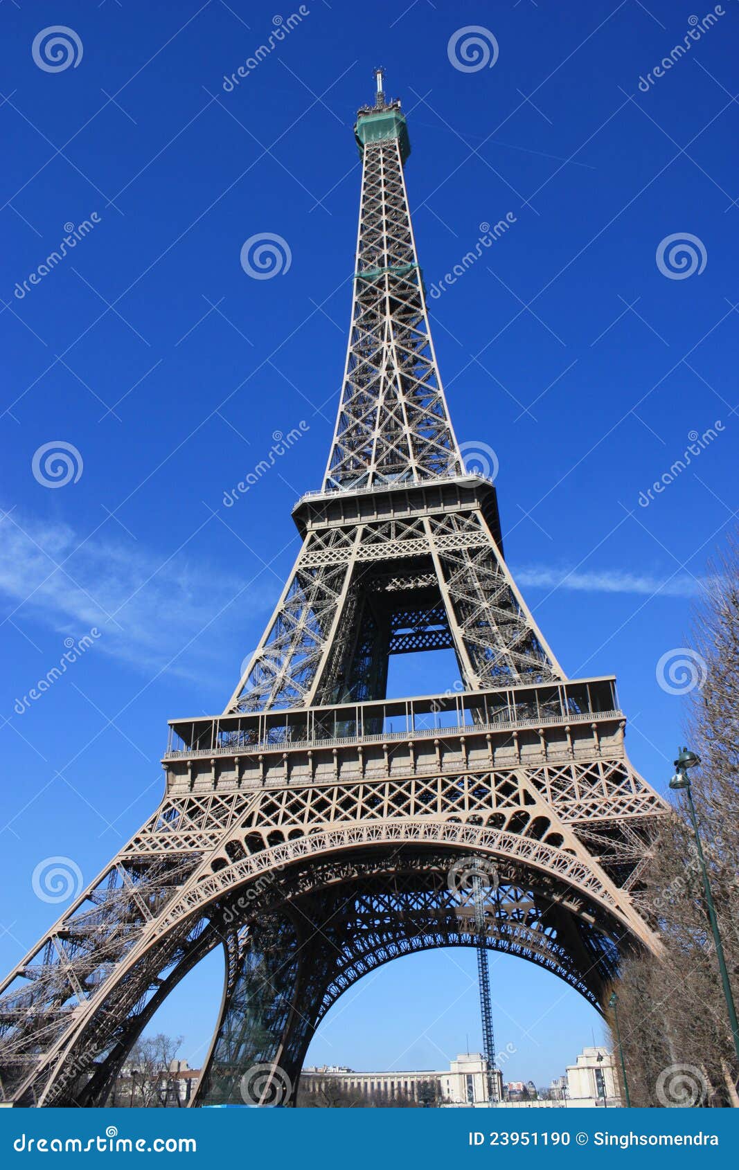 Beautiful View of Eiffel Tower of Paris Stock Photo - Image of bottom ...