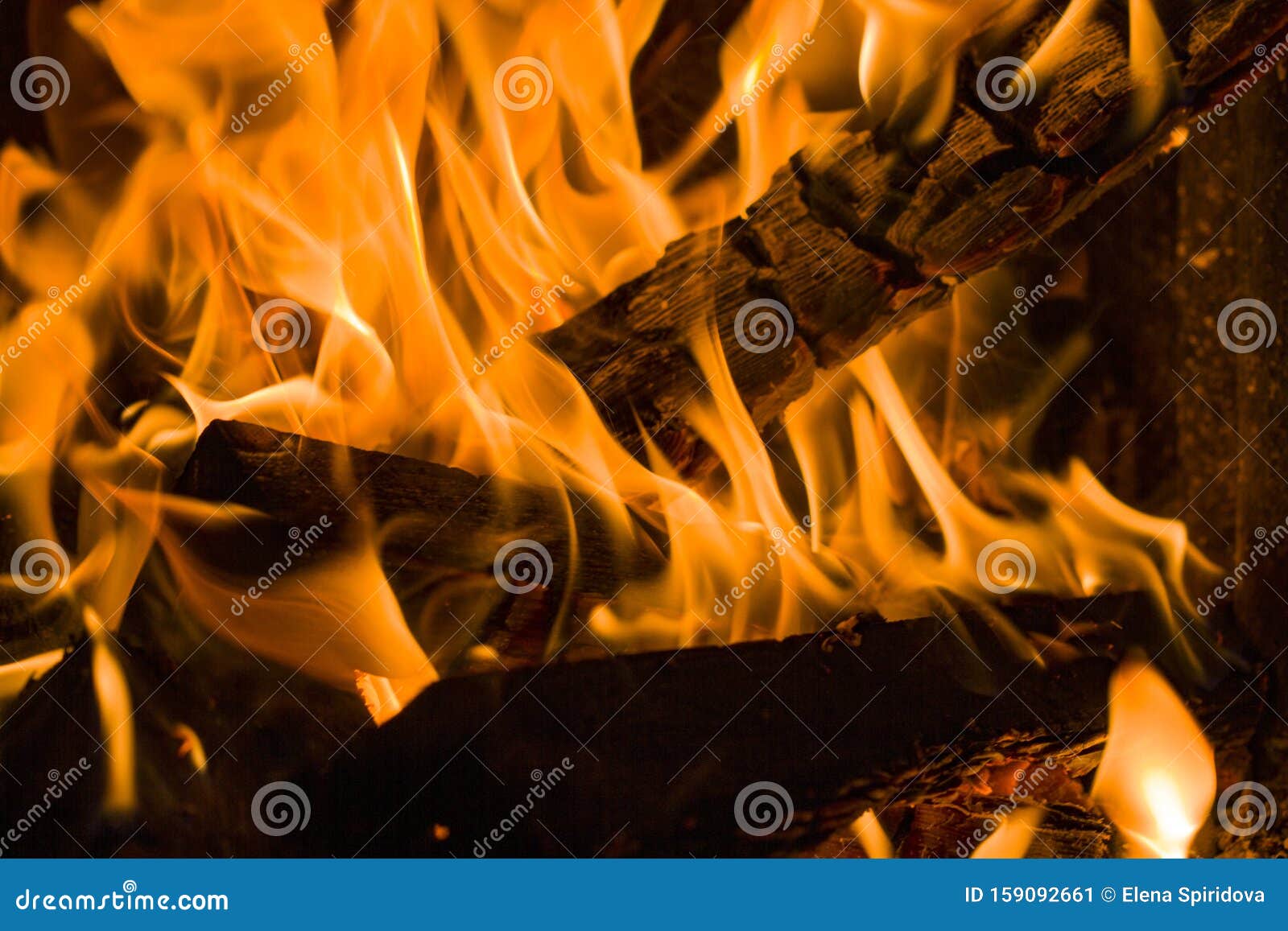 Fire Burning Bright Flame on a Dark Background Stock Image - Image of ...