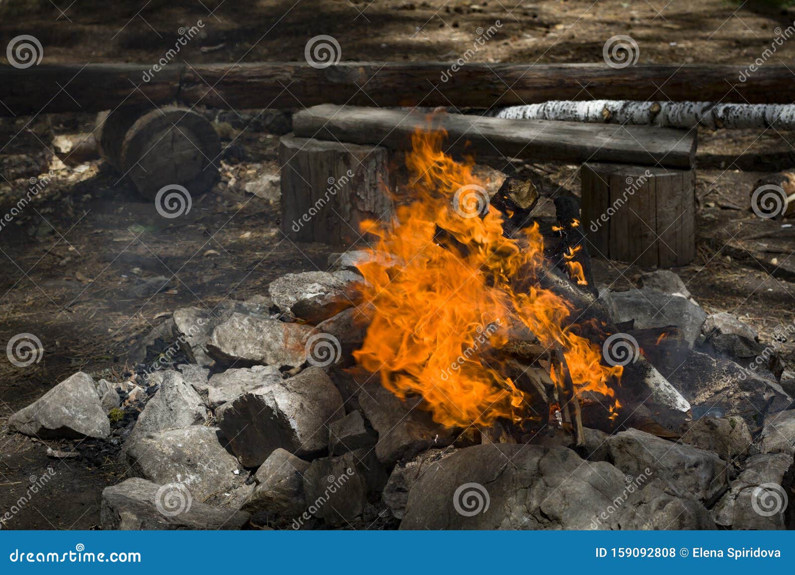 Fire Burning Bright Flame on a Dark Background Stock Photo - Image of ...