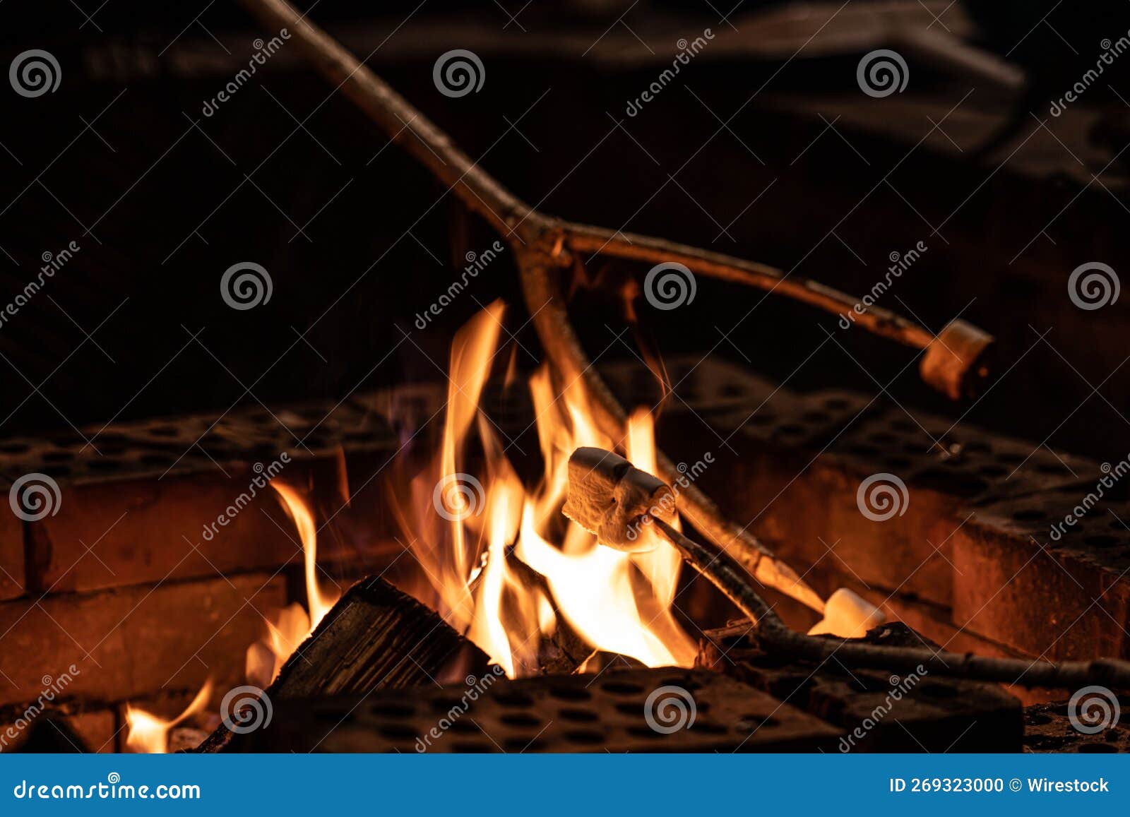 Beautiful View of a Fire Flame in the Dark Stock Photo - Image of ...