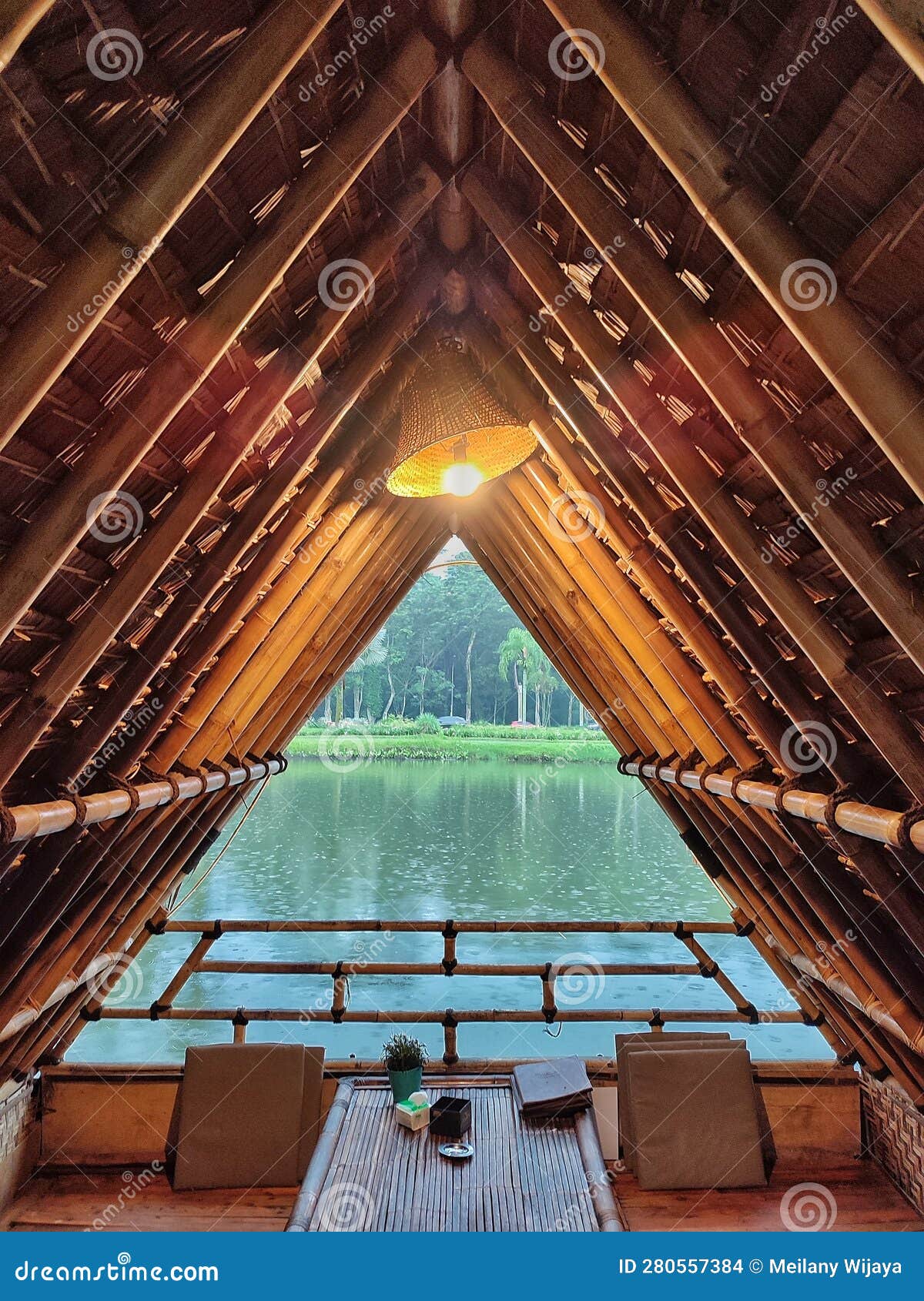 Beautiful View of a Floating Seating Hut at the Lake Stock Photo ...