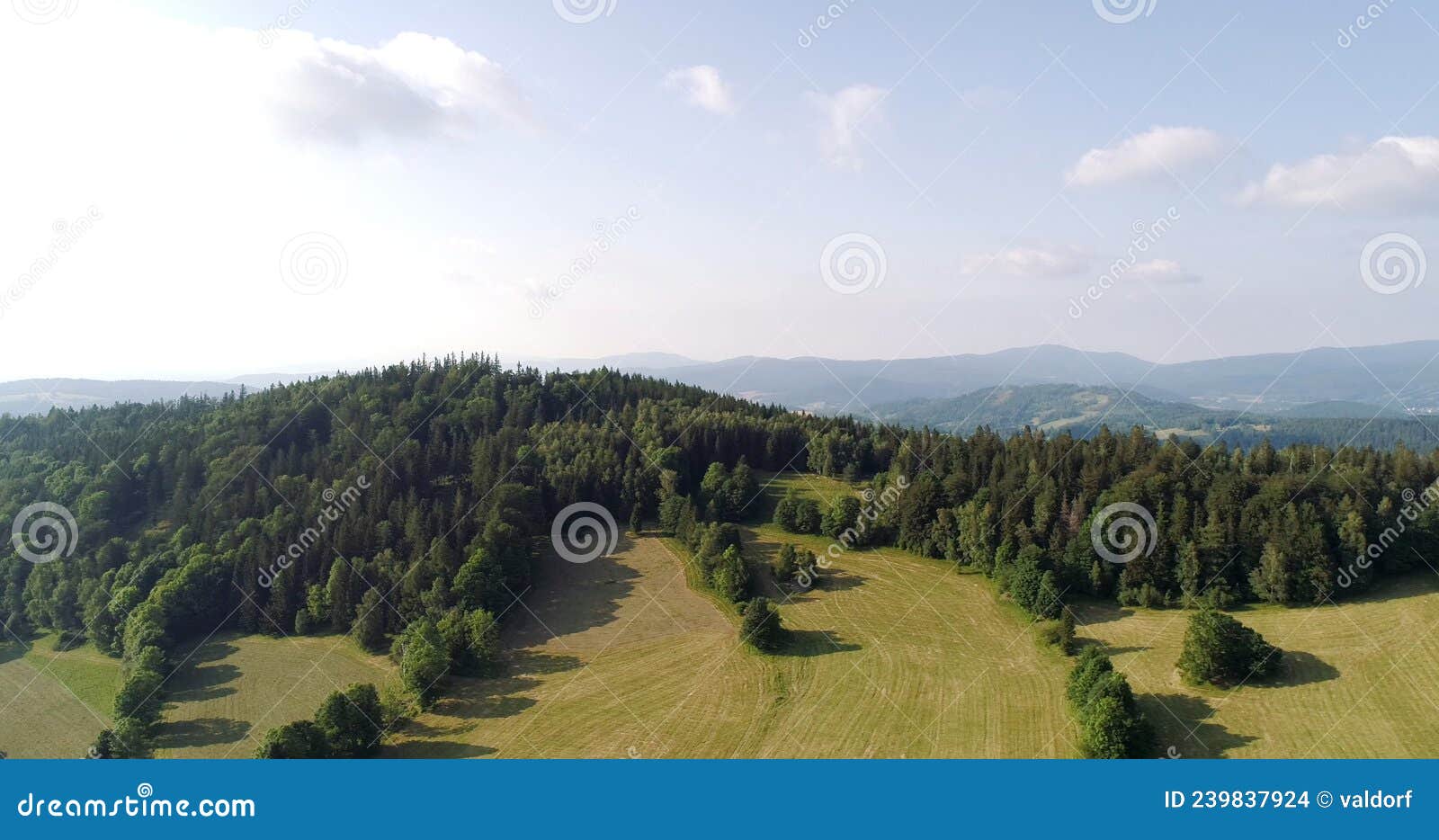 Beautiful View of Forest and Fields Aerial Stock Photo - Image of ...