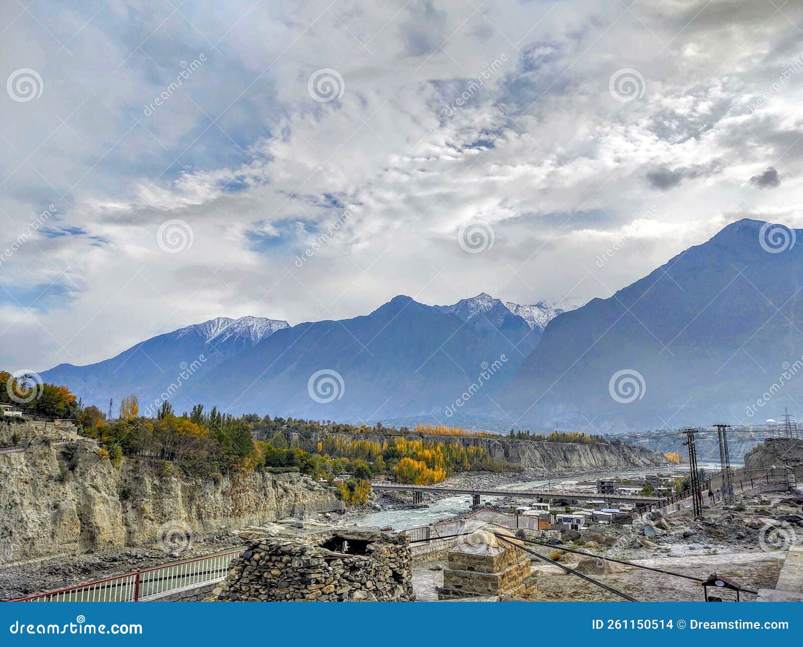 Beautiful View of Gilgit City Stock Photo - Image of town, snow: 261150514