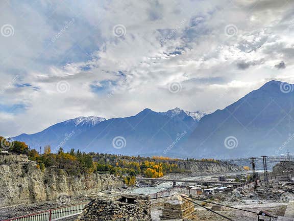 Beautiful View of Gilgit City Stock Photo - Image of town, snow: 261150514