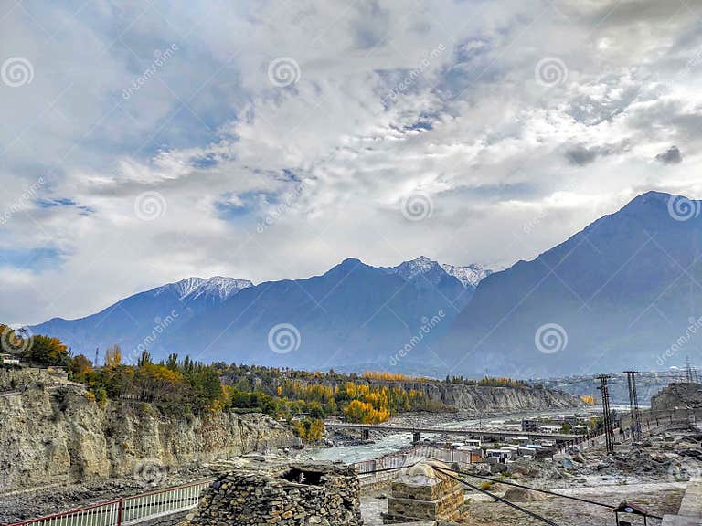 Beautiful View of Gilgit City Stock Photo - Image of town, snow: 261150514