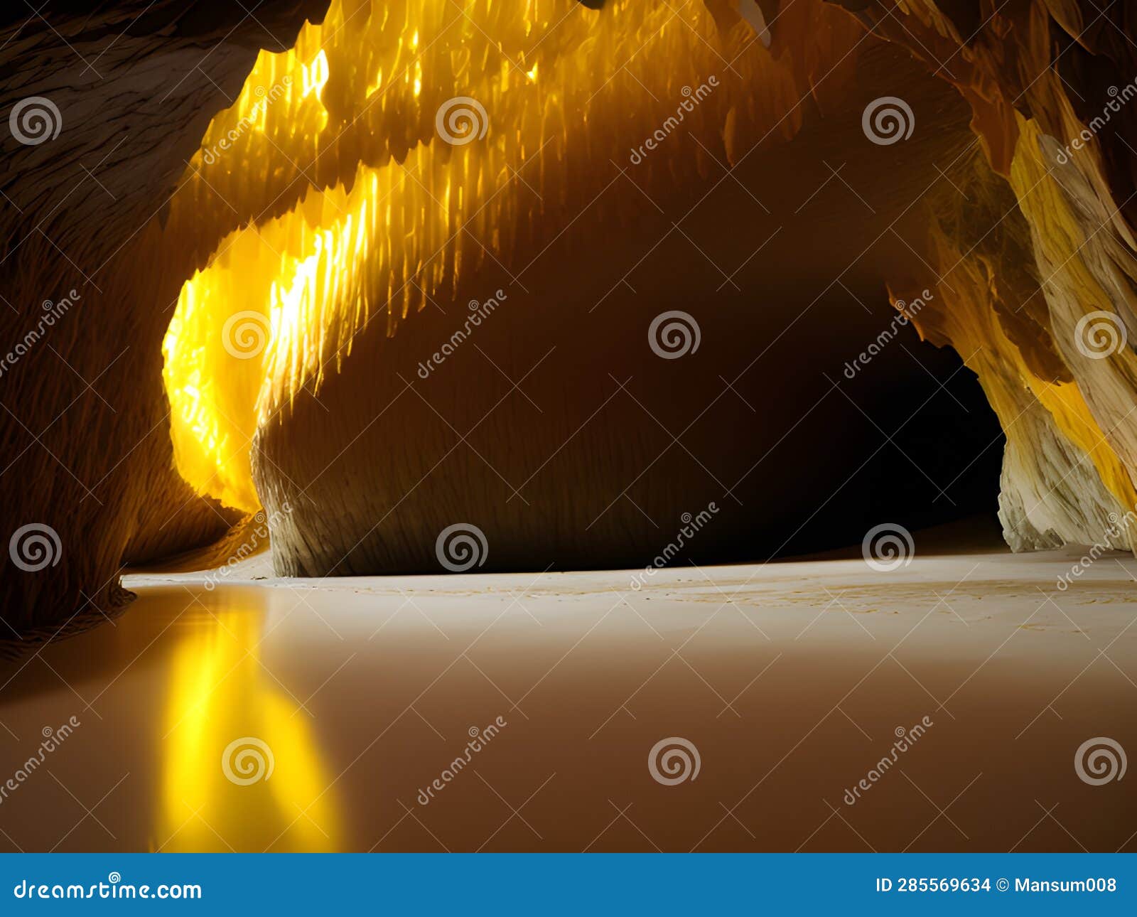 Beautiful View of the Gold Cave in Mountain, Ai Generated Stock ...