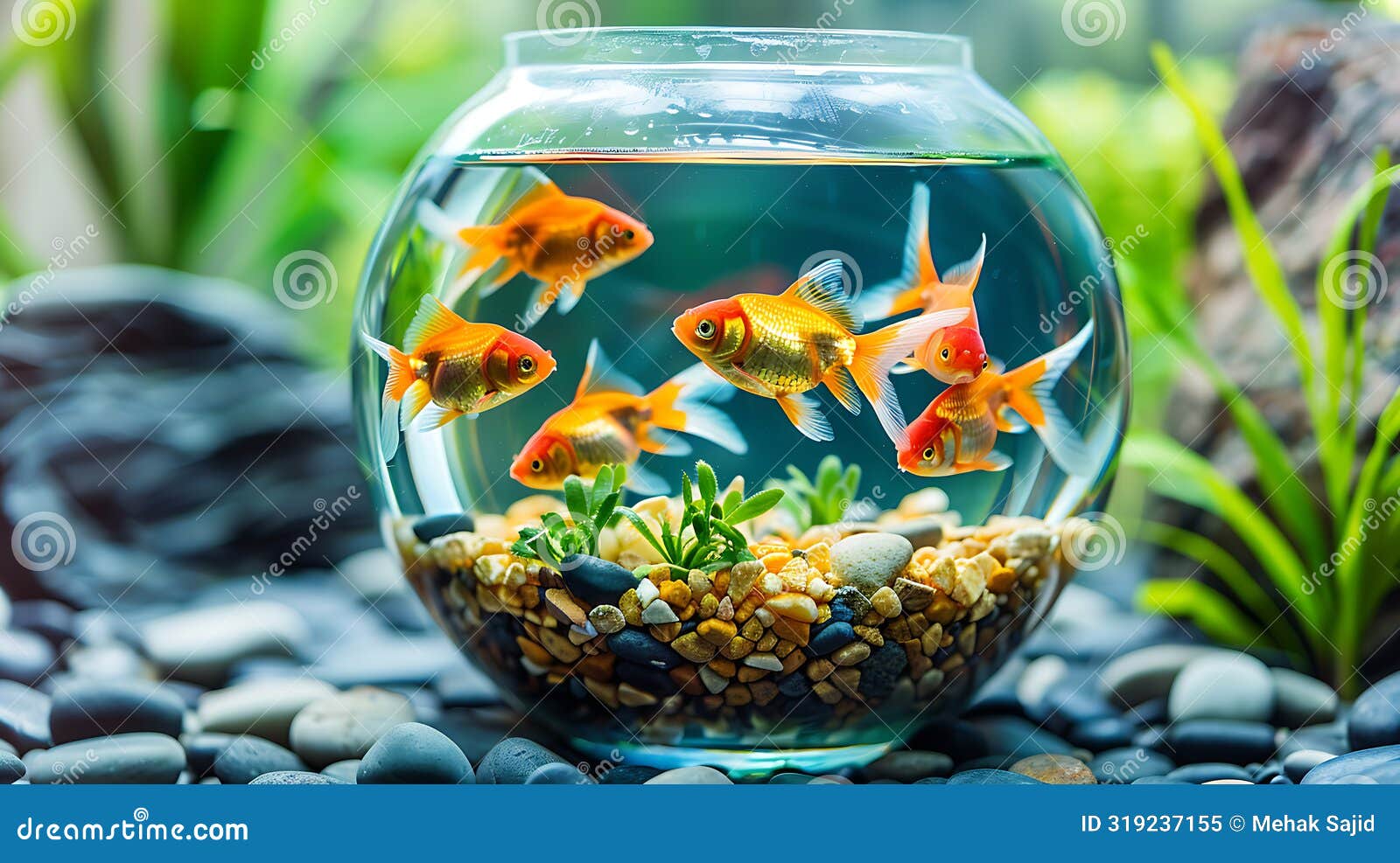 A Beautiful View of the Goldfish Fishbowl Stock Image - Image of view ...