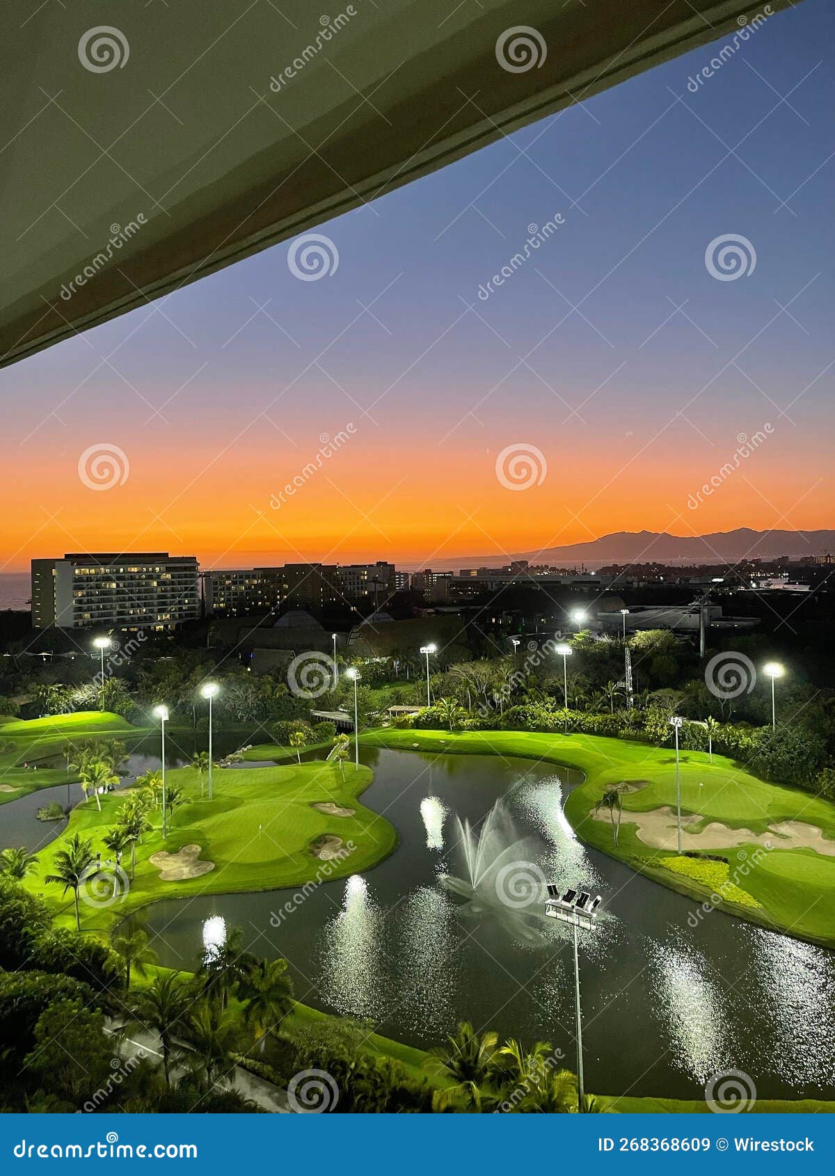 Beautiful View of Golf Courses with the Background of a Magnificent ...