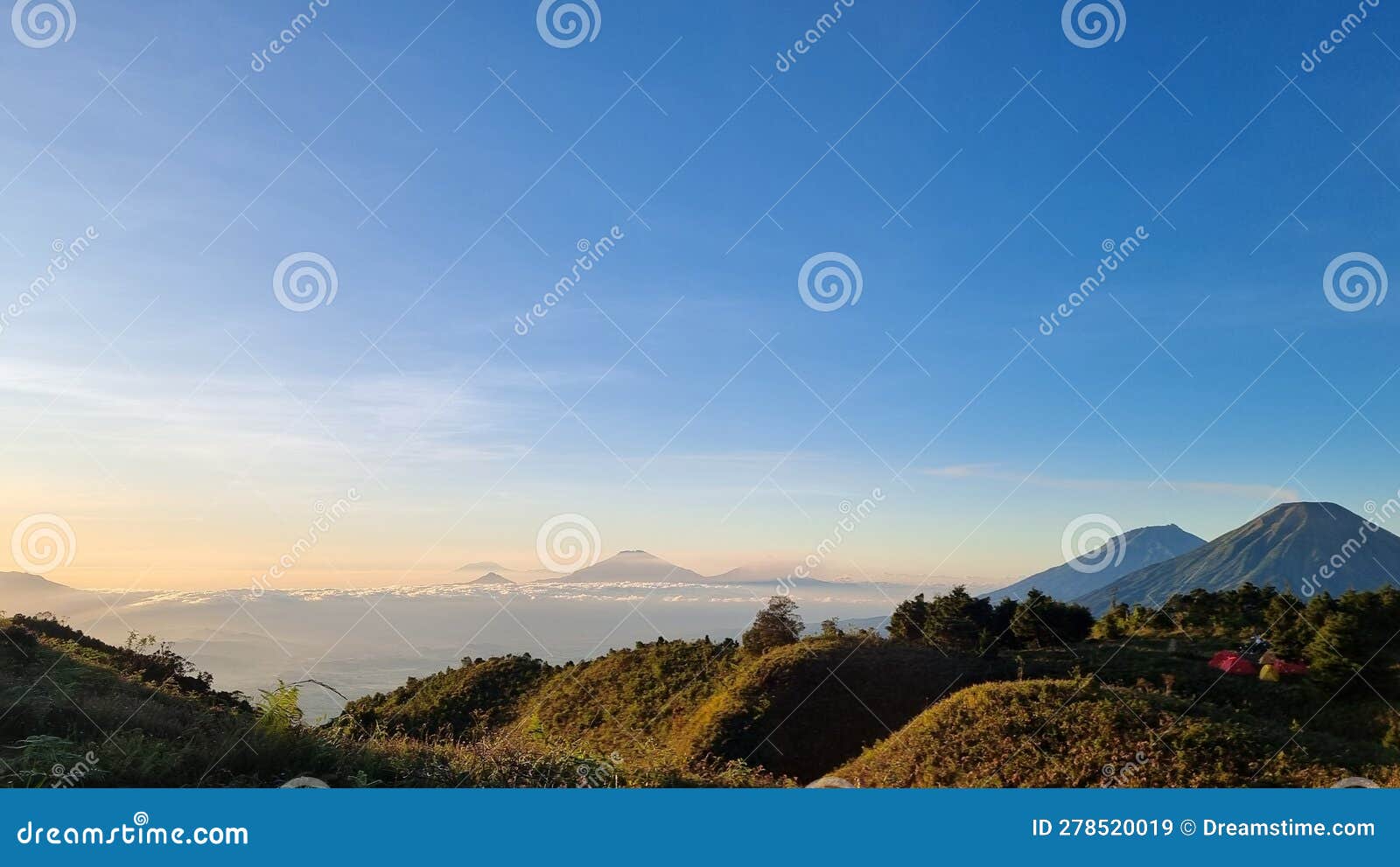 The Beautiful View that we Got from the Top of Mount Prau Stock Image ...