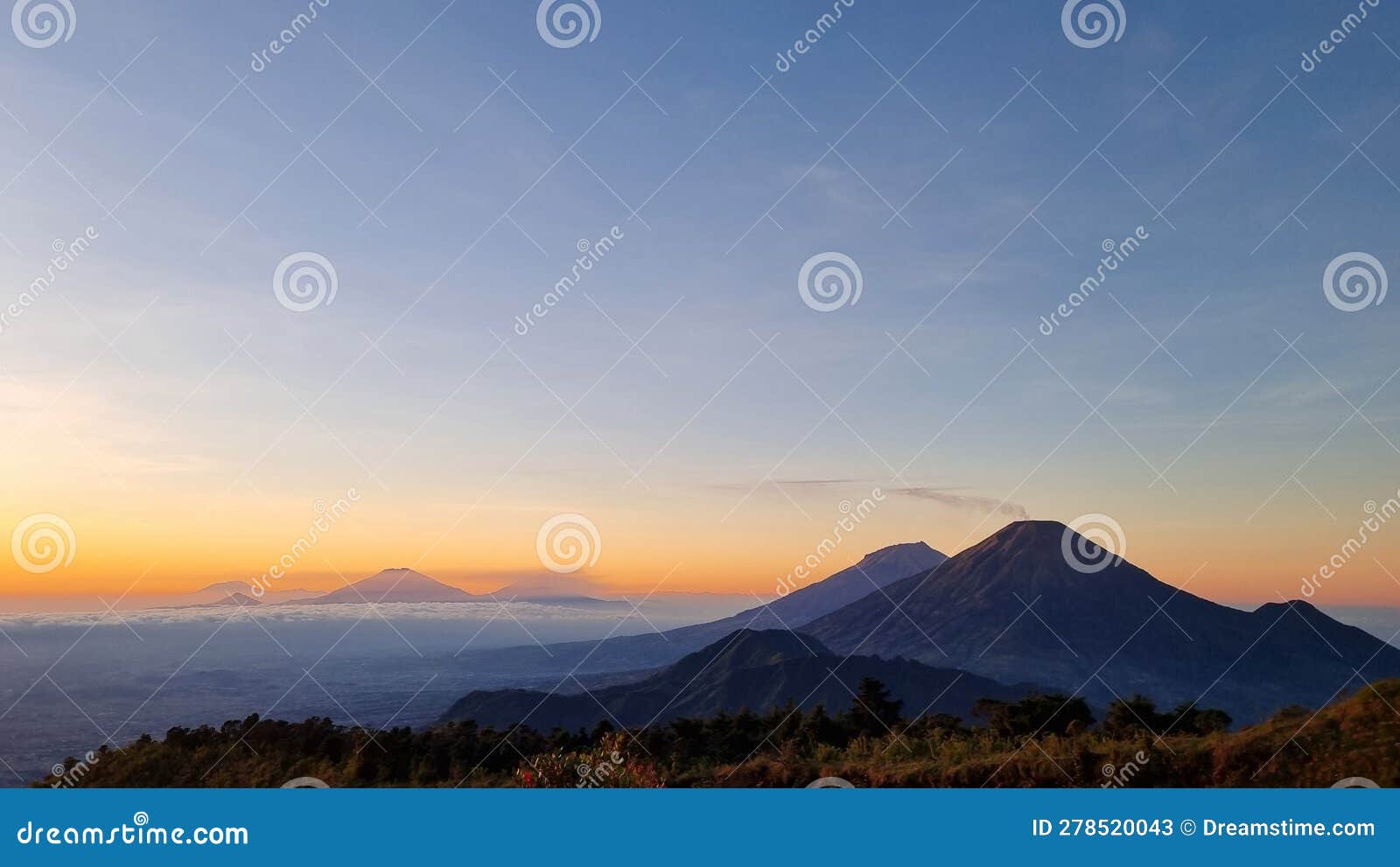 The Beautiful View that we Got from the Top of Mount Prau Stock Image ...