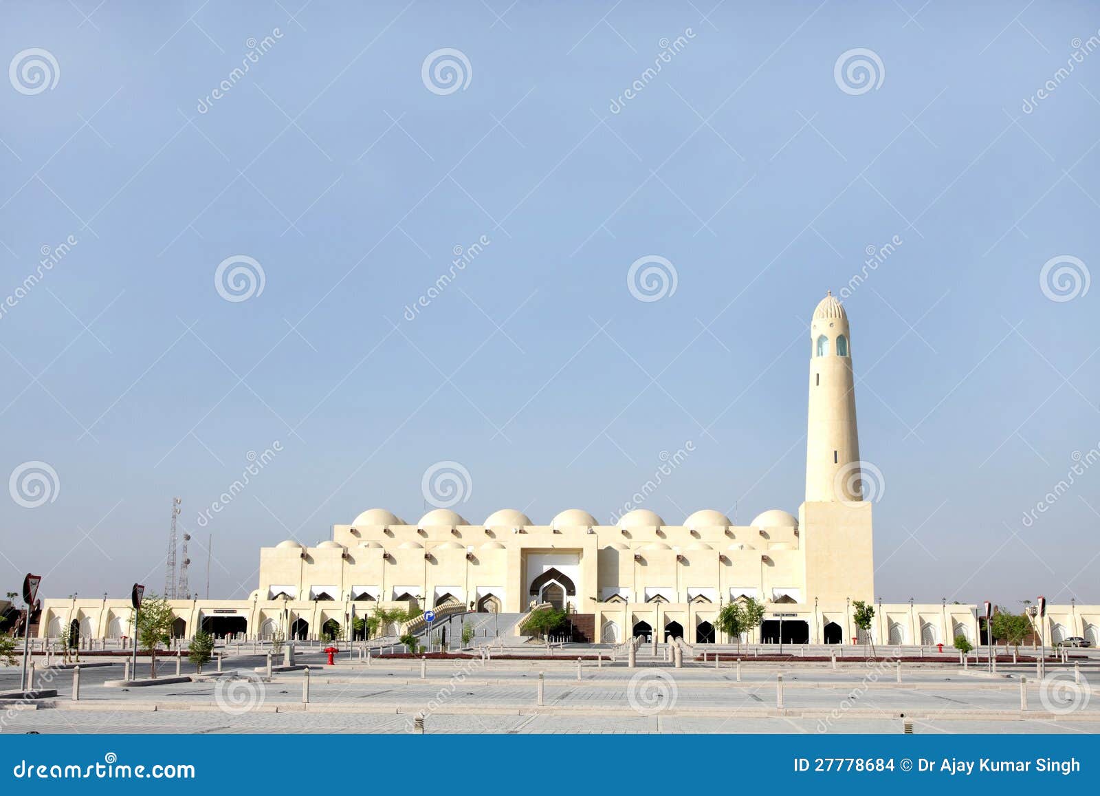Beautiful View of Grand Mosque of Doha, Qatar Stock Photo - Image of ...