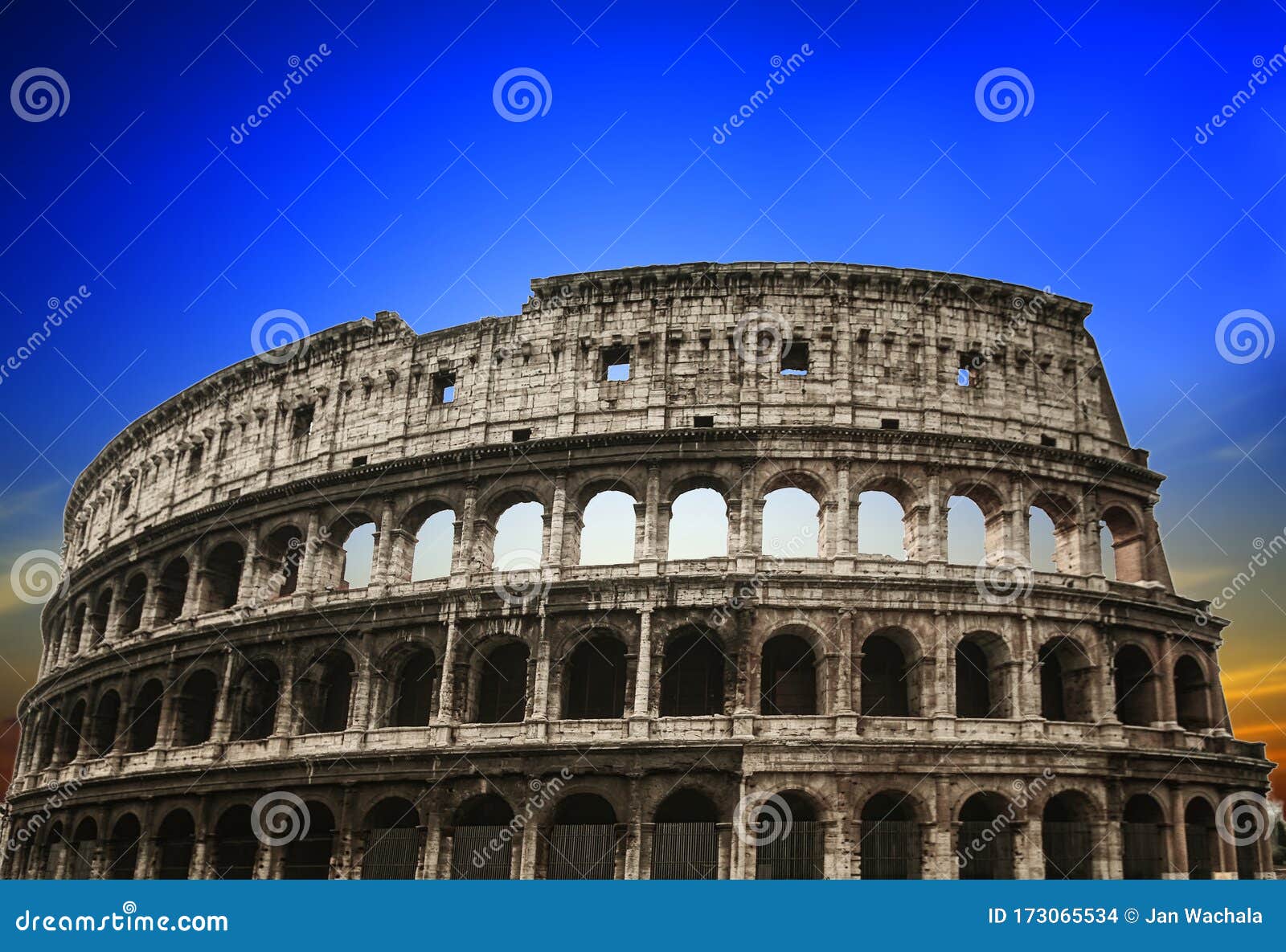 The Beautiful View of the Great Colosseum Stock Photo - Image of famous ...