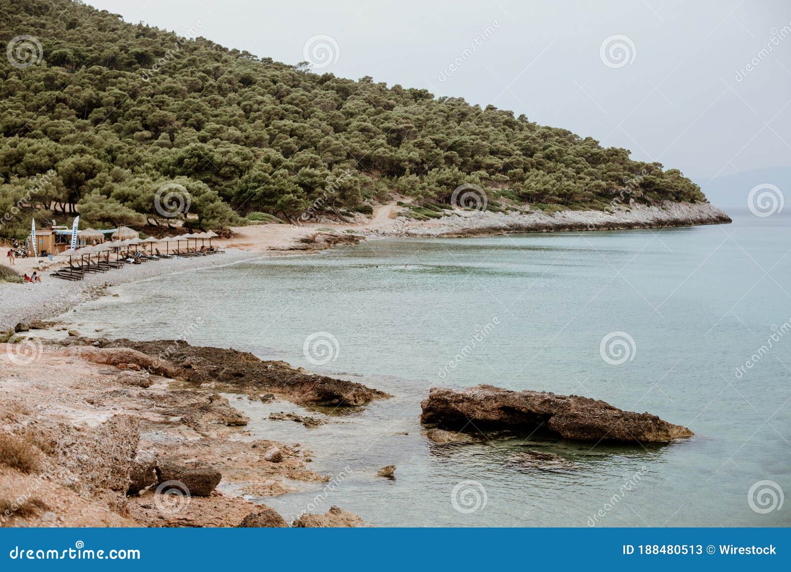 Beautiful View of a Green-covered Slope and Tropical Beach Stock Image ...