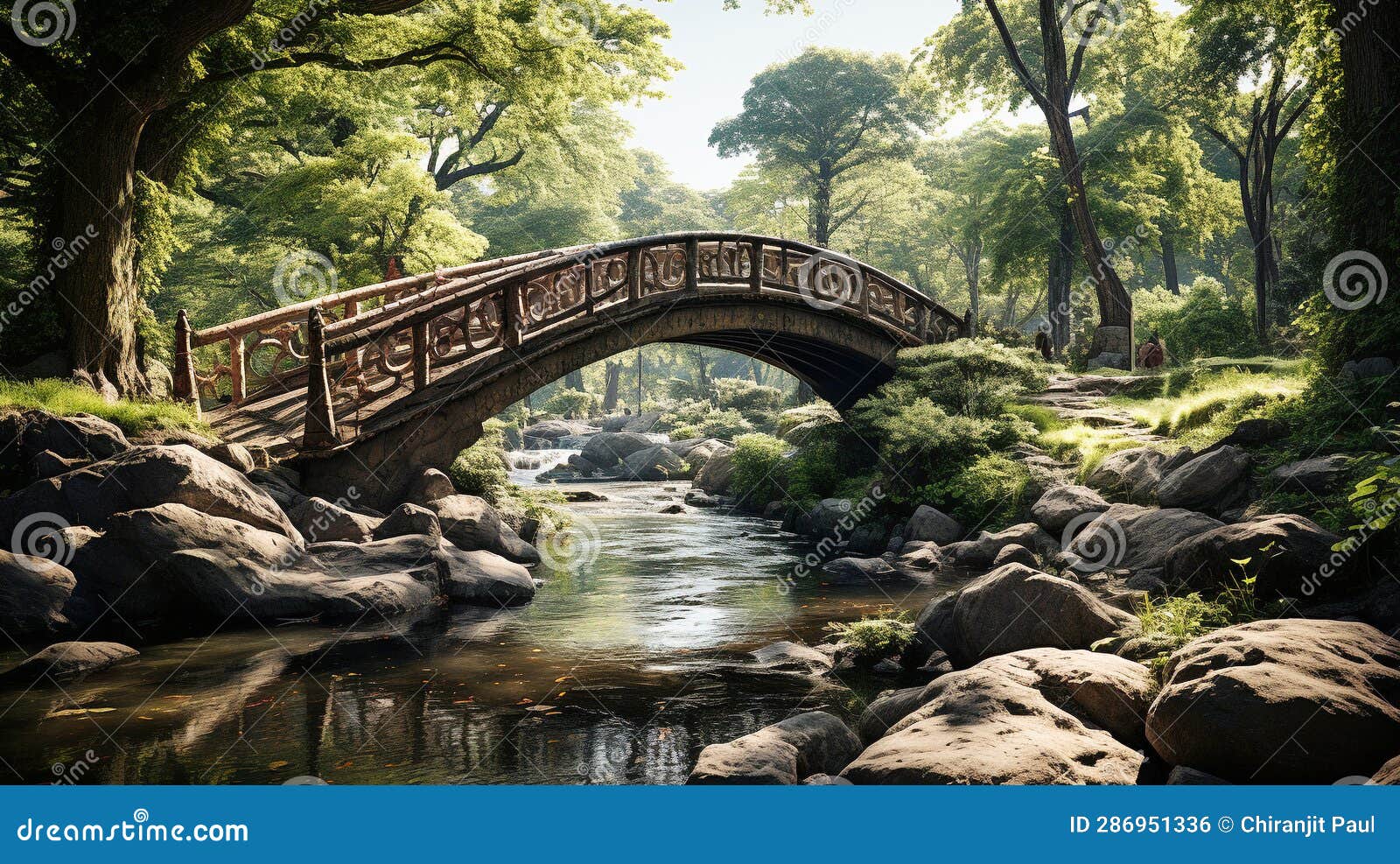 Beautiful View of Greenery and a Bridge in the Forest Stock ...