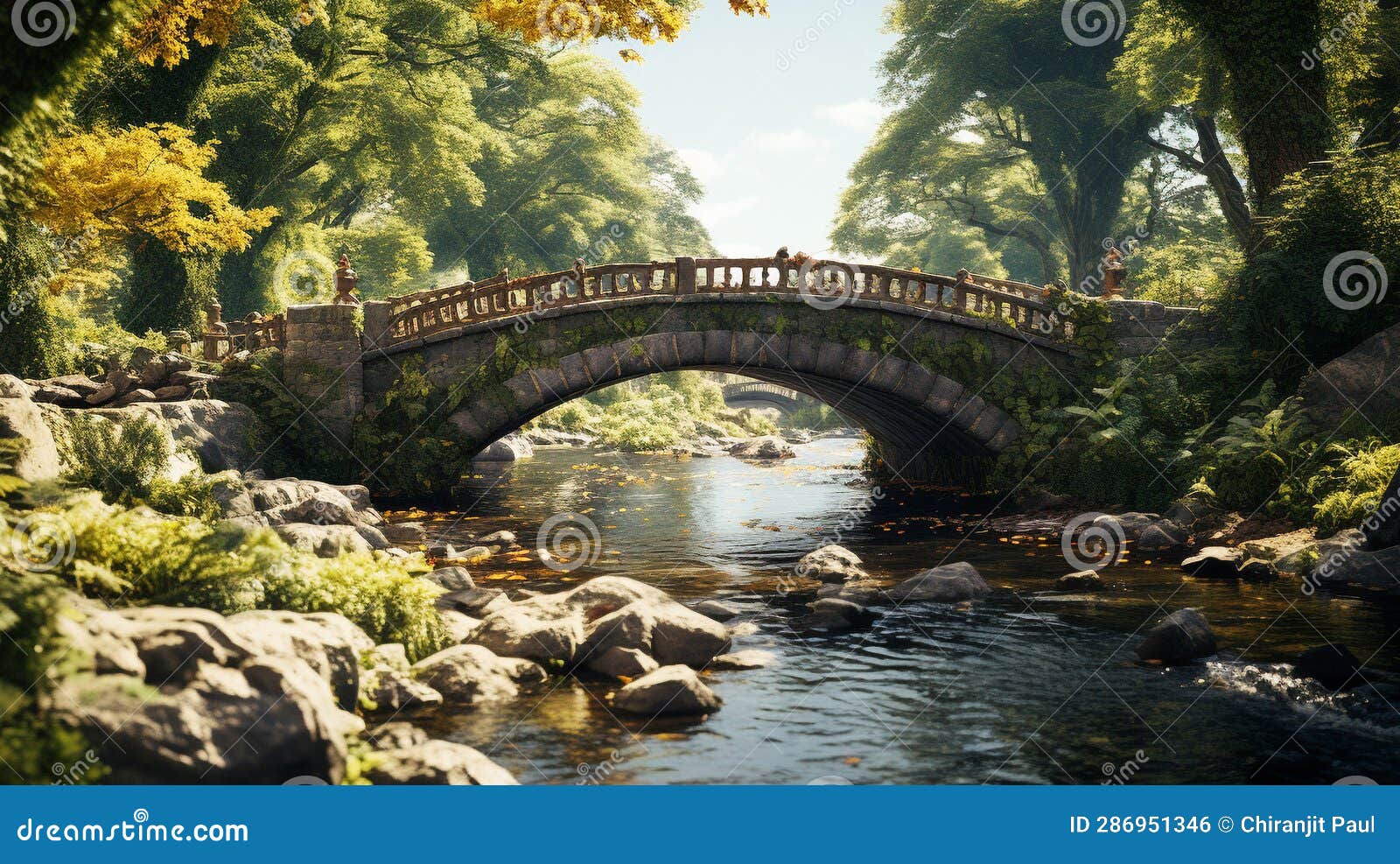 Beautiful View of Greenery and a Bridge in the Forest Stock ...
