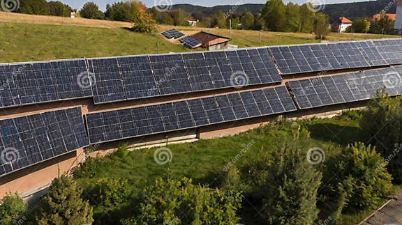 A Beautiful View of Greenery with Solar Panels Stock Illustration ...