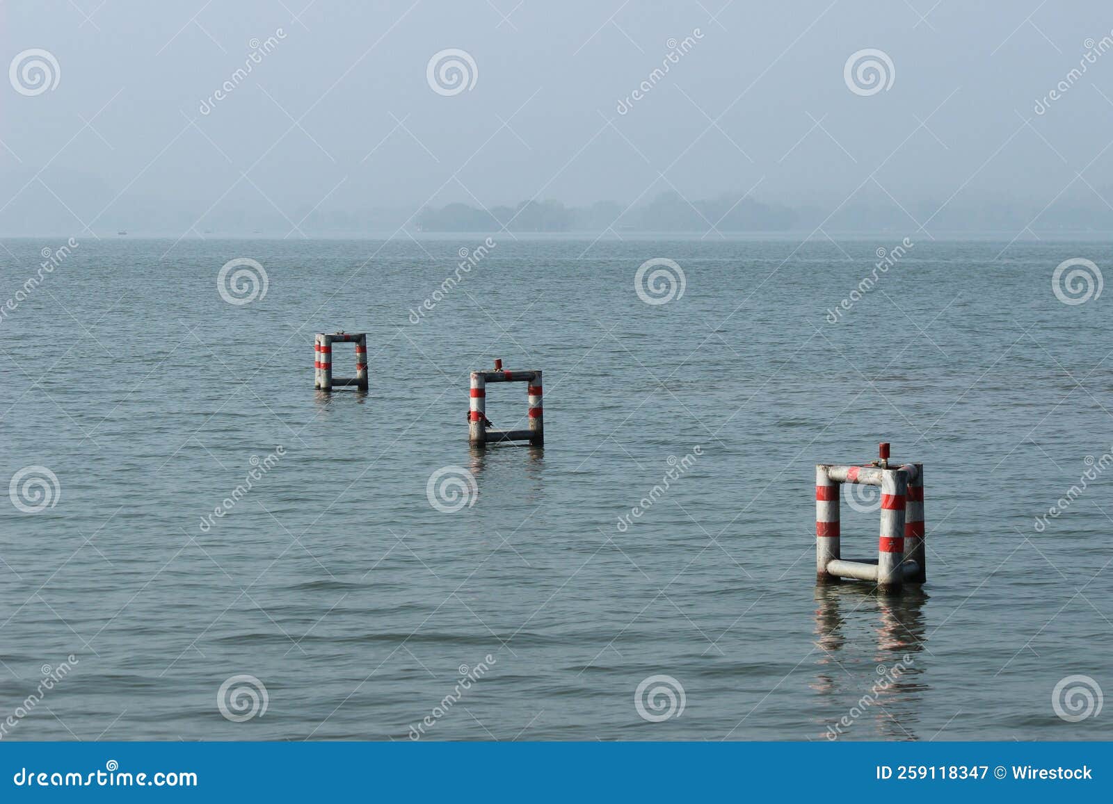 Beautiful View of Harbor Navigation Marks in a Calm Sea Stock Image ...