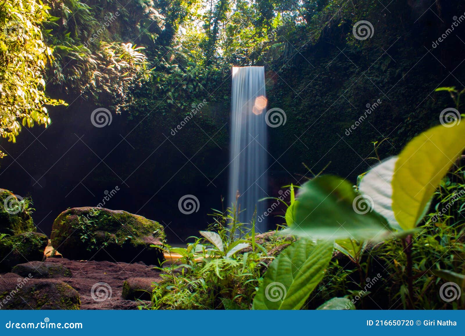 Beautiful View of Hidden Waterfall in Bali Stock Photo - Image of craft ...