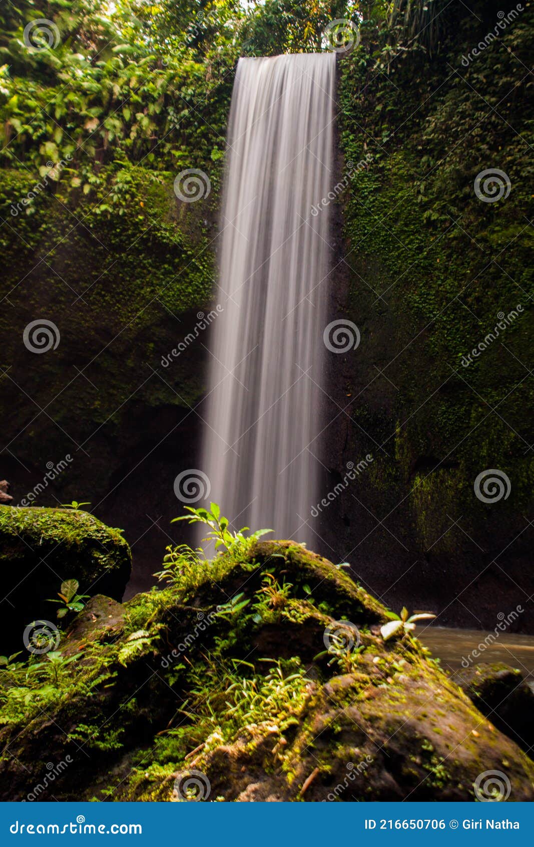 Beautiful View of Hidden Waterfall in Bali Stock Photo - Image of craft ...