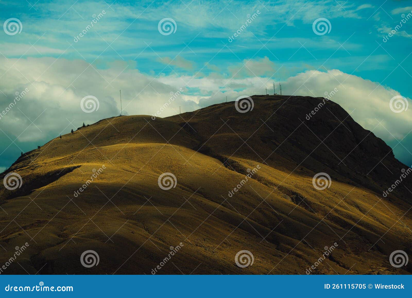 Beautiful View of a Hill on a Sunny Day Stock Image - Image of ...