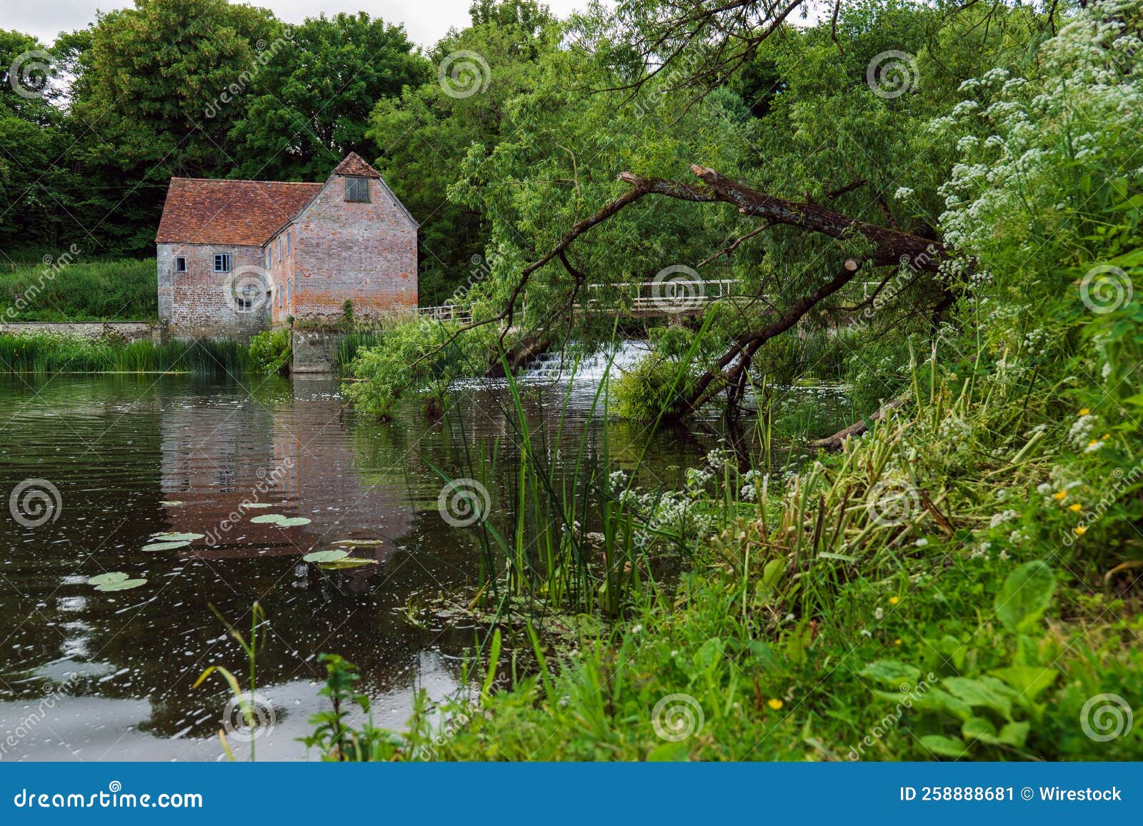 Beautiful View of a House with a River in the Foreground Stock Image ...
