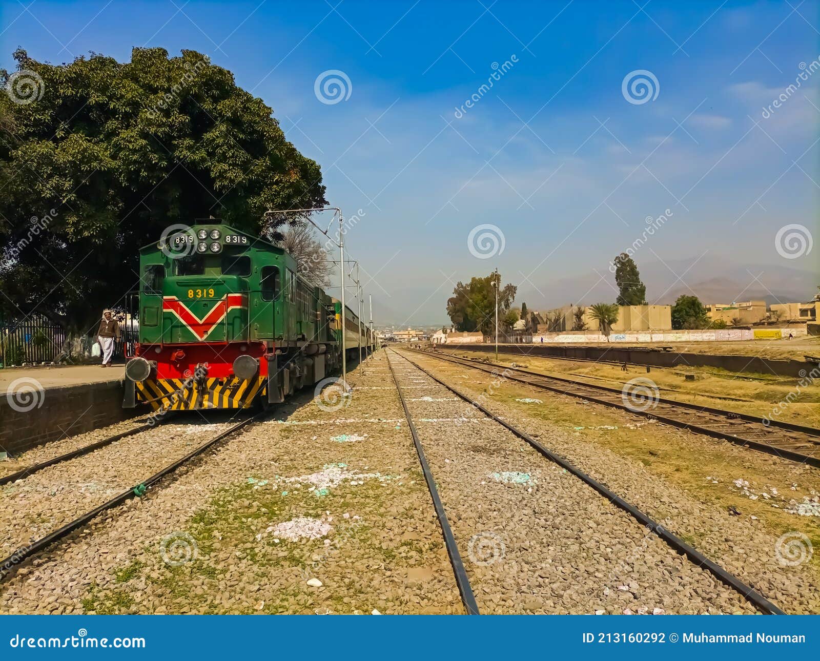 Beautiful View of Train Standing on Railway Platform. Pakistani Train ...