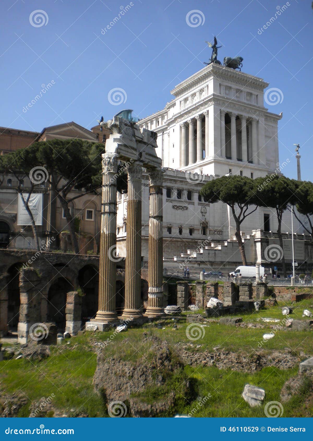 Beautiful View of Imperial Forum in Rome Stock Image - Image of column ...
