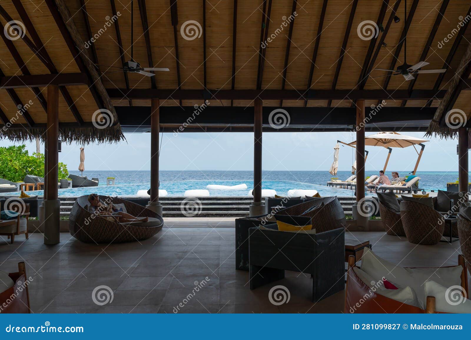 Beautiful View of the Infinity Pool and Beach from the Restaurant ...